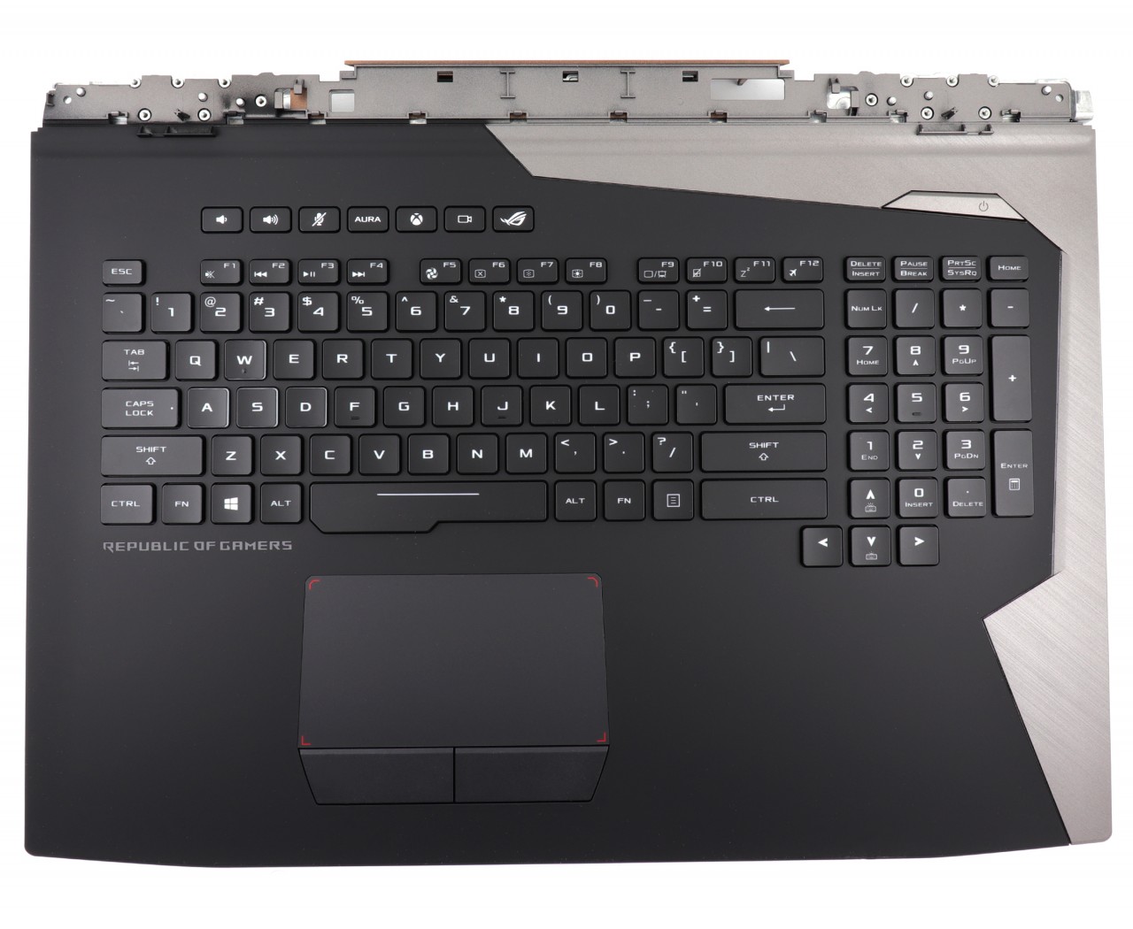 Tastatura Asus ROG G703GX Neagra cu Palmrest Negru iluminata backlit ...