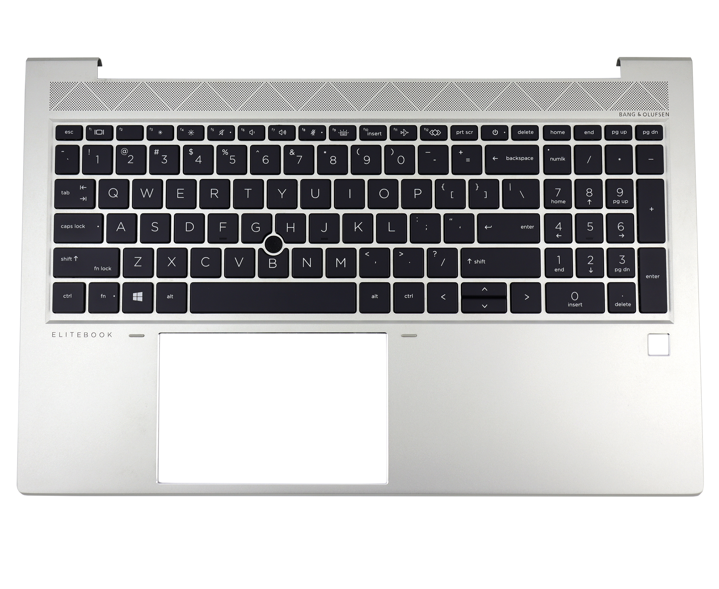 Tastatura HP M07491-001 Neagra cu Palmrest Argintiu cu Orificiu de ...