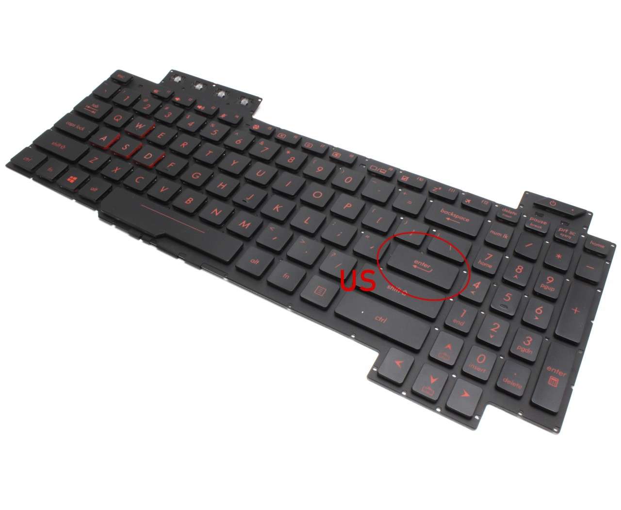 Tastatura Asus TUF Gaming FX80GD iluminata fara rama layout US enter ...