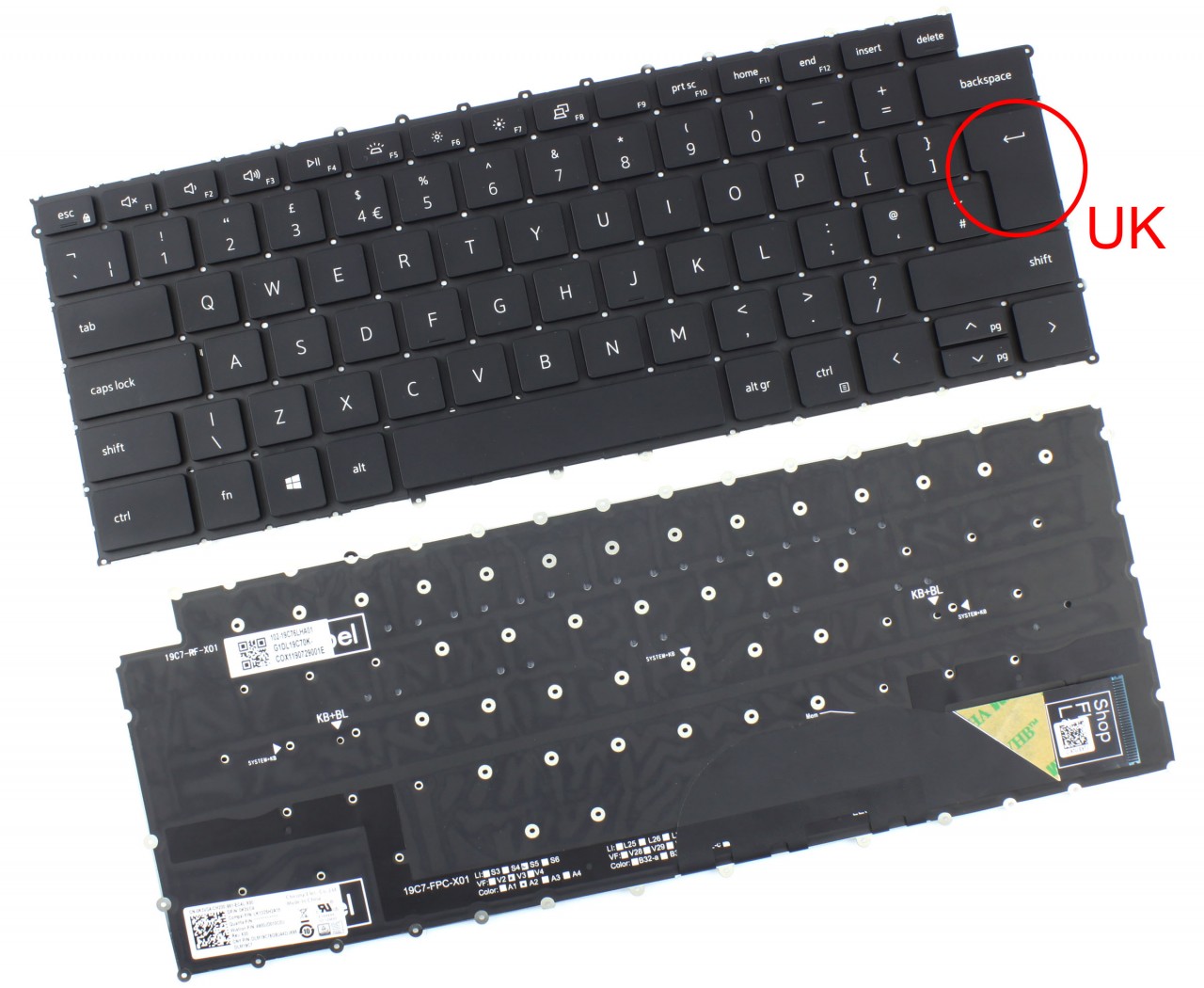 Tastatura Dell Precision 5760 iluminata fara rama layout UK enter mare ...