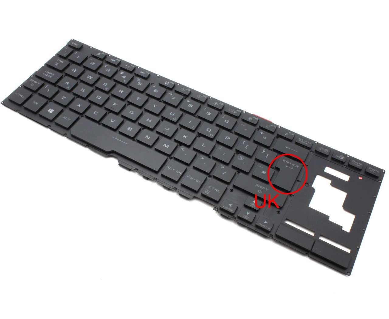 Tastatura Asus ROG Zephyrus S GX501VI iluminata fara rama layout UK ...