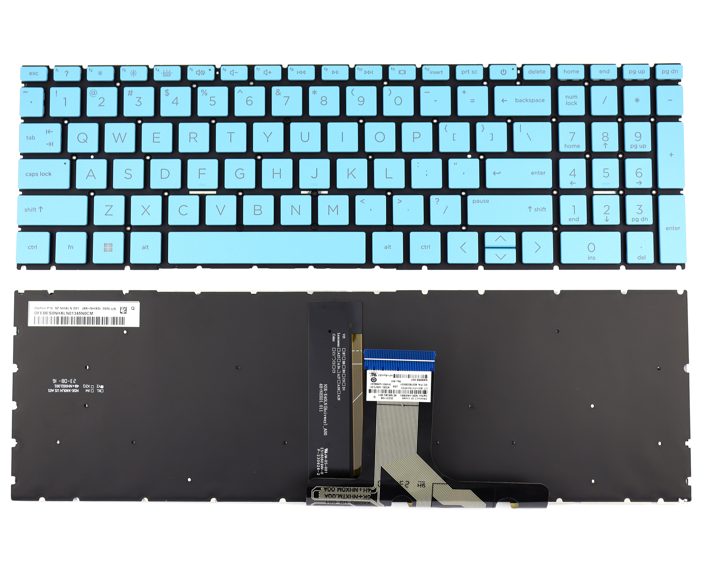 Tastatura HP Pavilion 15-EH iluminata fara rama layout US enter mic ...