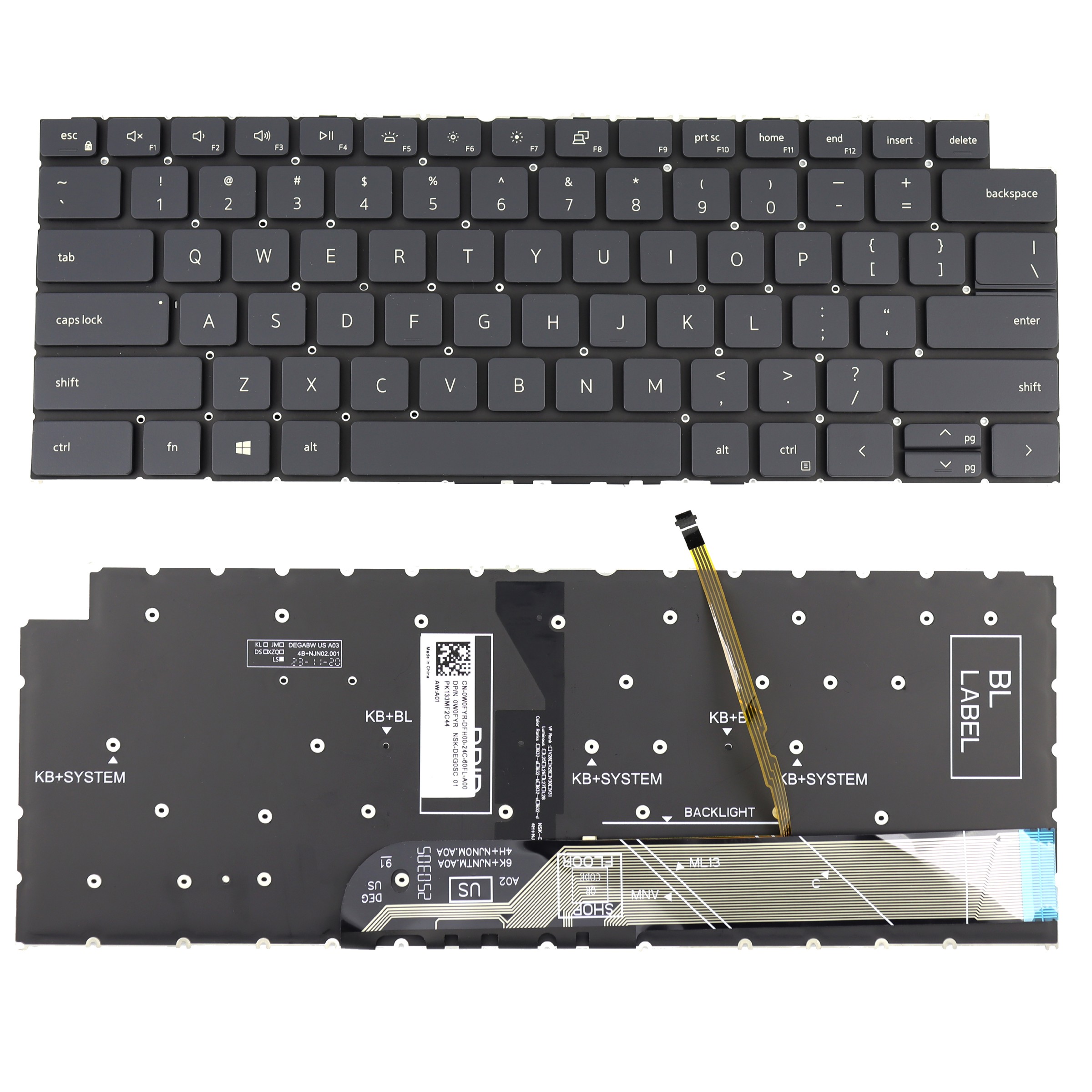 Tastatura Dell Vostro 3425 iluminata fara rama layout US enter mic ...