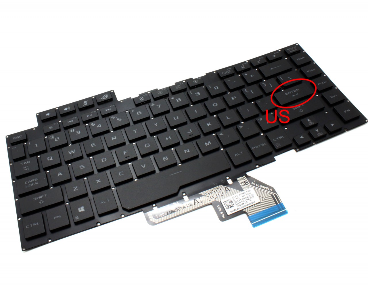 Tastatura Asus Rog Zephyrus M15 GU502LU iluminata fara rama layout US ...