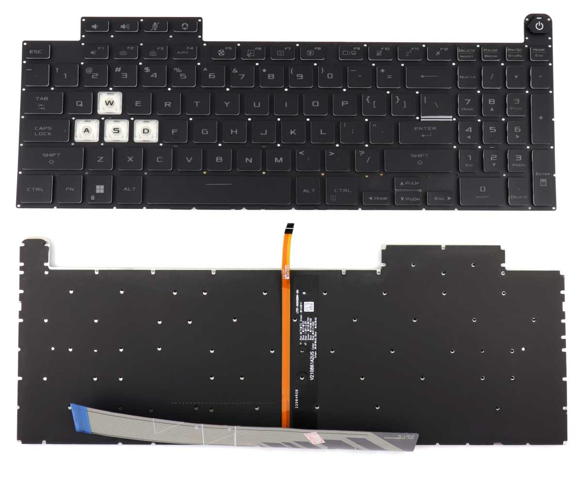 Tastatura Asus TUF F17 FX707ZM iluminata fara rama layout US enter mic ...