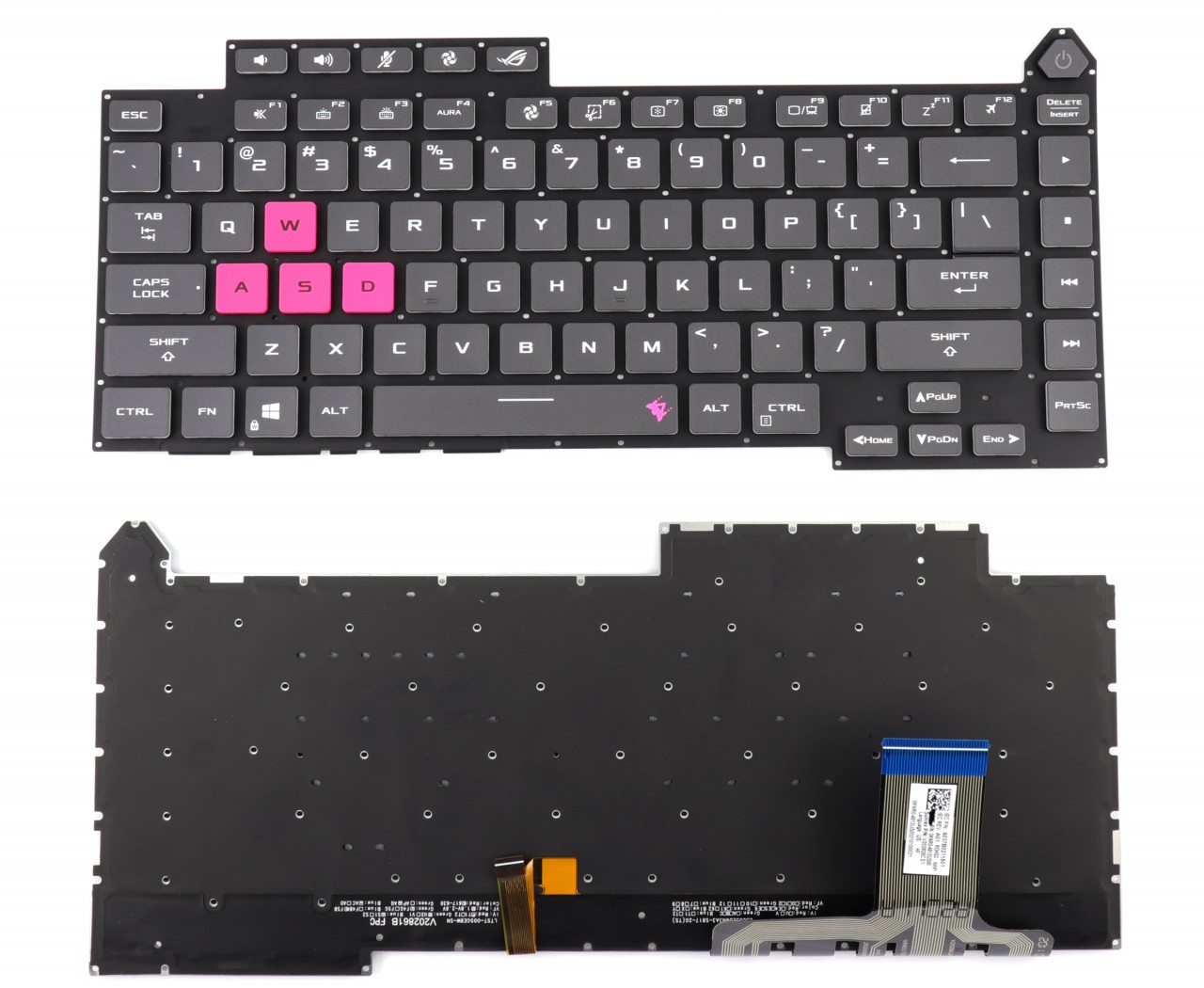 Tastatura Asus ROG Strix G15 G513IR iluminata fara rama layout US enter ...