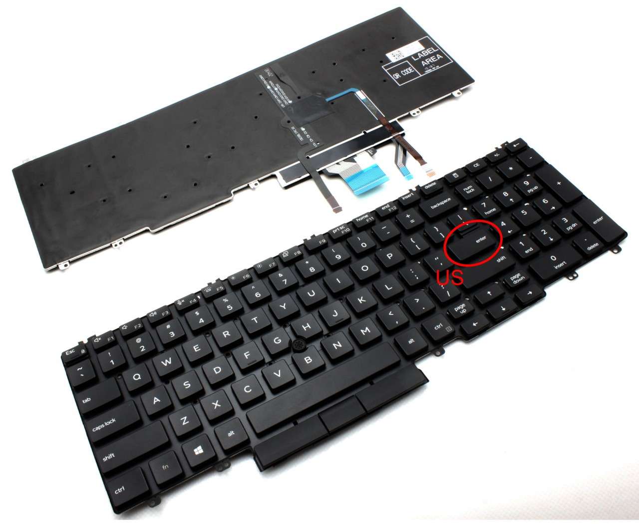 Tastatura Dell Precision 7740 iluminata fara rama layout US enter mic ...