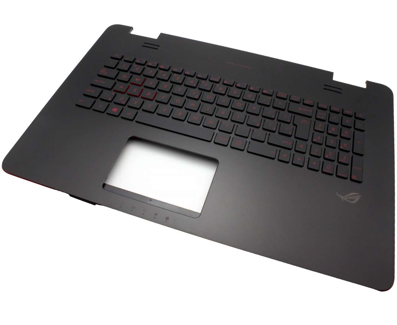 Tastatura Asus ROG G741JW neagra-rosie cu Palmrest negru iluminata ...