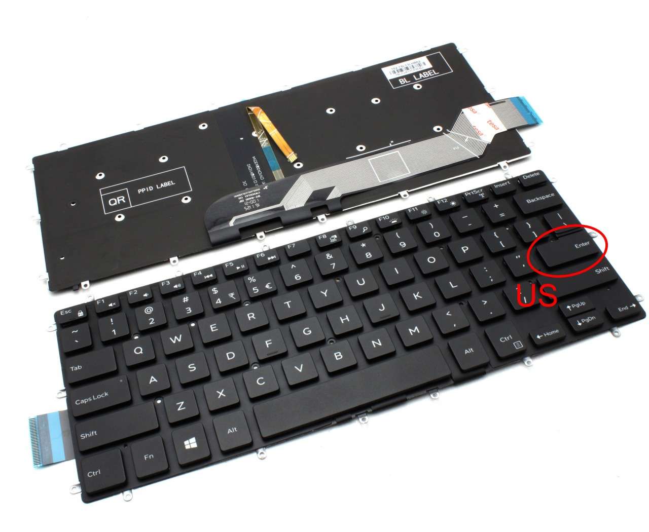 Tastatura Dell Inspiron 14 7466 iluminata fara rama layout US enter mic ...